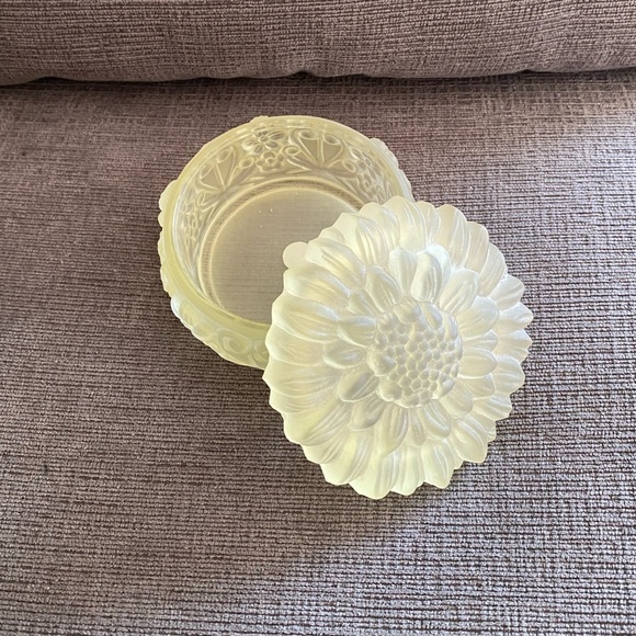 Vintage | Accents | Vintage Handmade Czech Yellow Frosted Glass Trinket ...